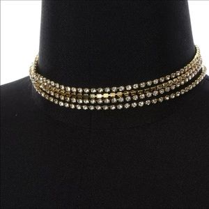 Jewelry | Rhinestone Bling Chokerlong Necklace | Poshmark